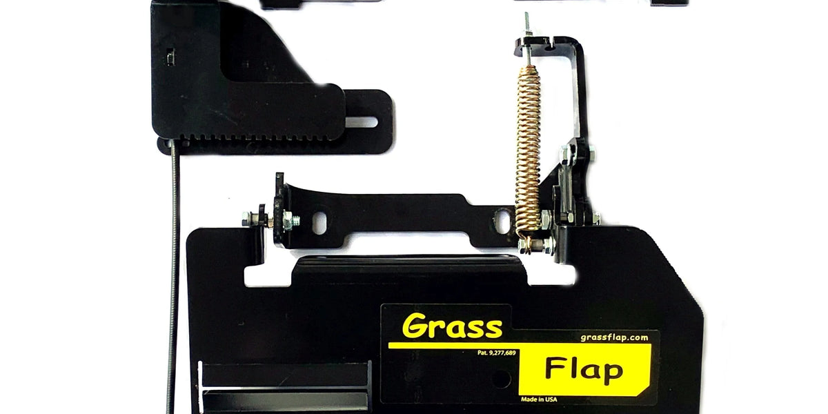 42B50-5L GrassFlap® brand chute blocker for Exmark with No-Drill Flap